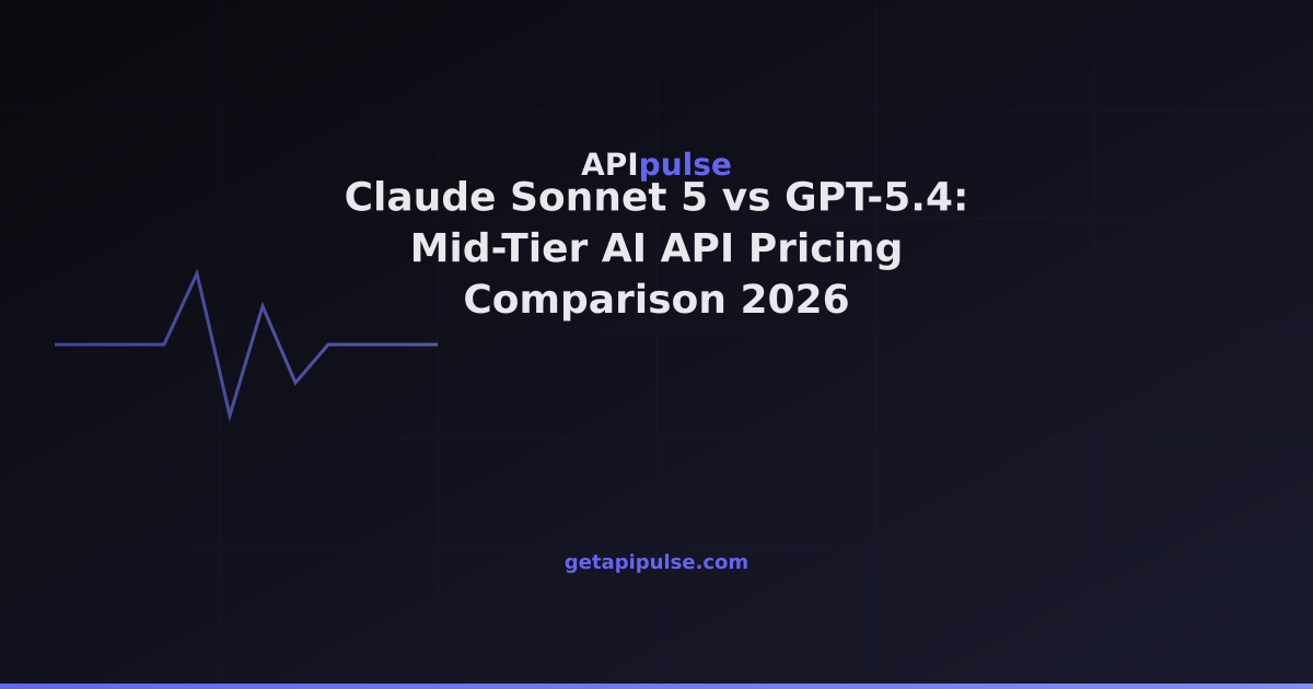 Claude Sonnet 5 Vs Gpt 54 Mid Tier Ai Api Pricing Comparison 2026